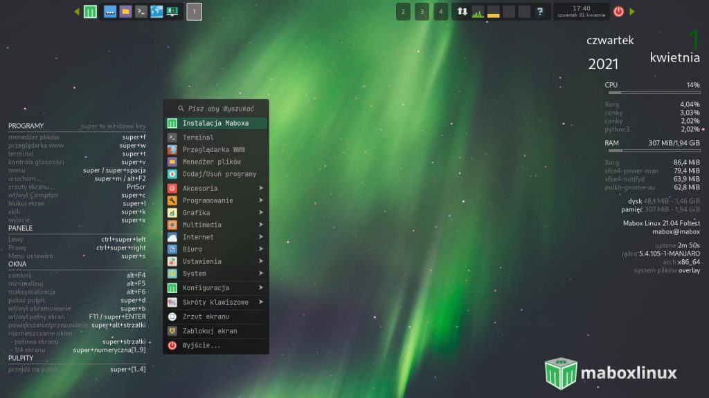 Mabox Linux 21.04 - odświeżone obrazy ISO | MaboxLinux